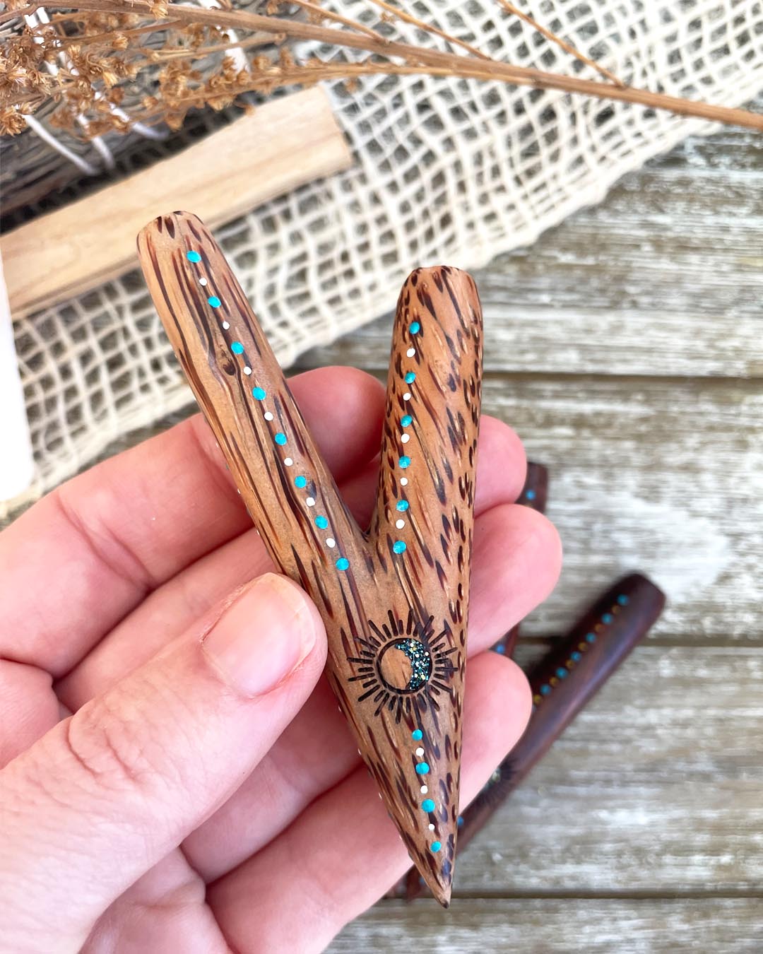 Indigenous Sun & Moon Coconut Kuripe – Sacred Flow Studios